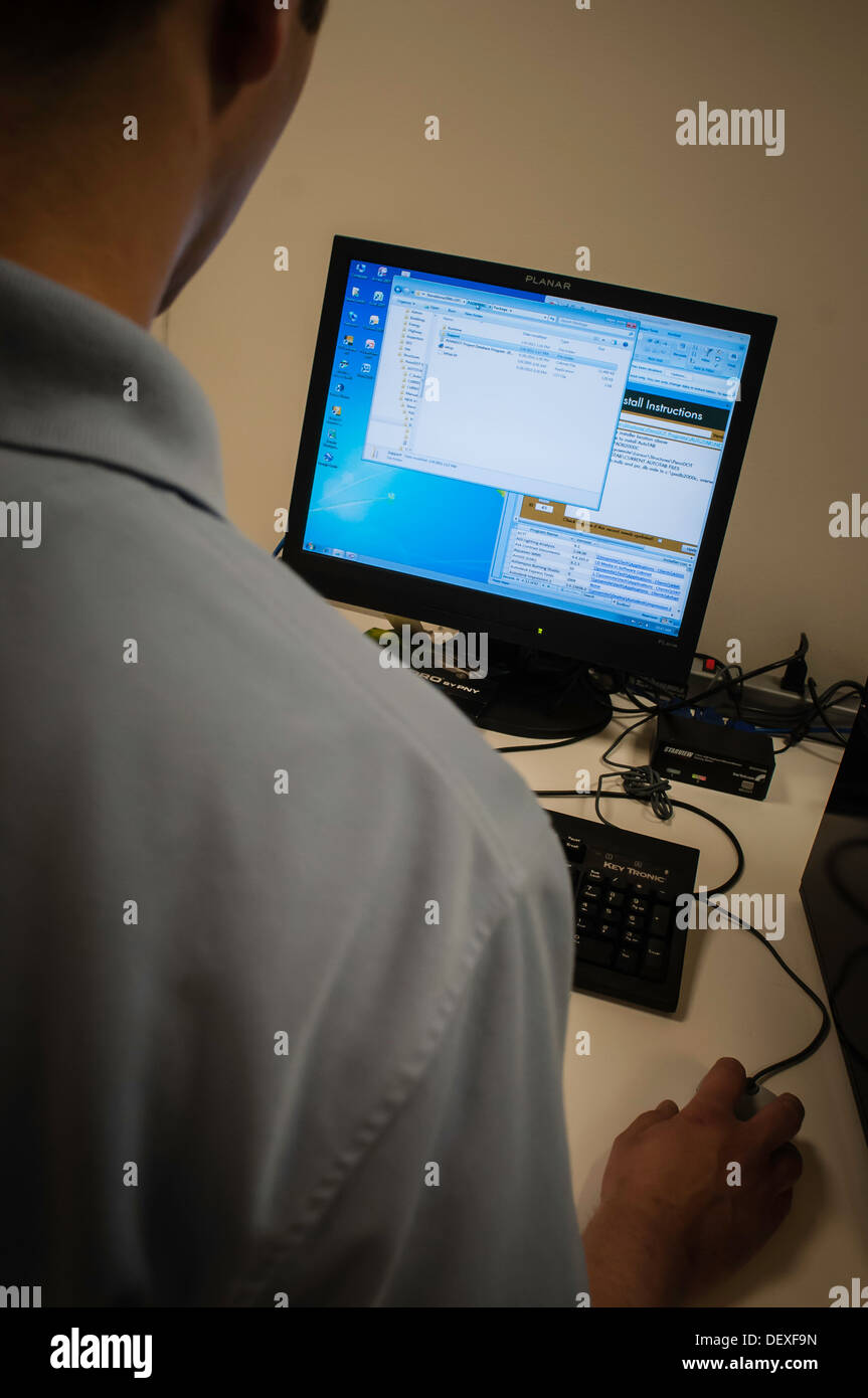 Professional engineering, construction office environment Stock Photo ...