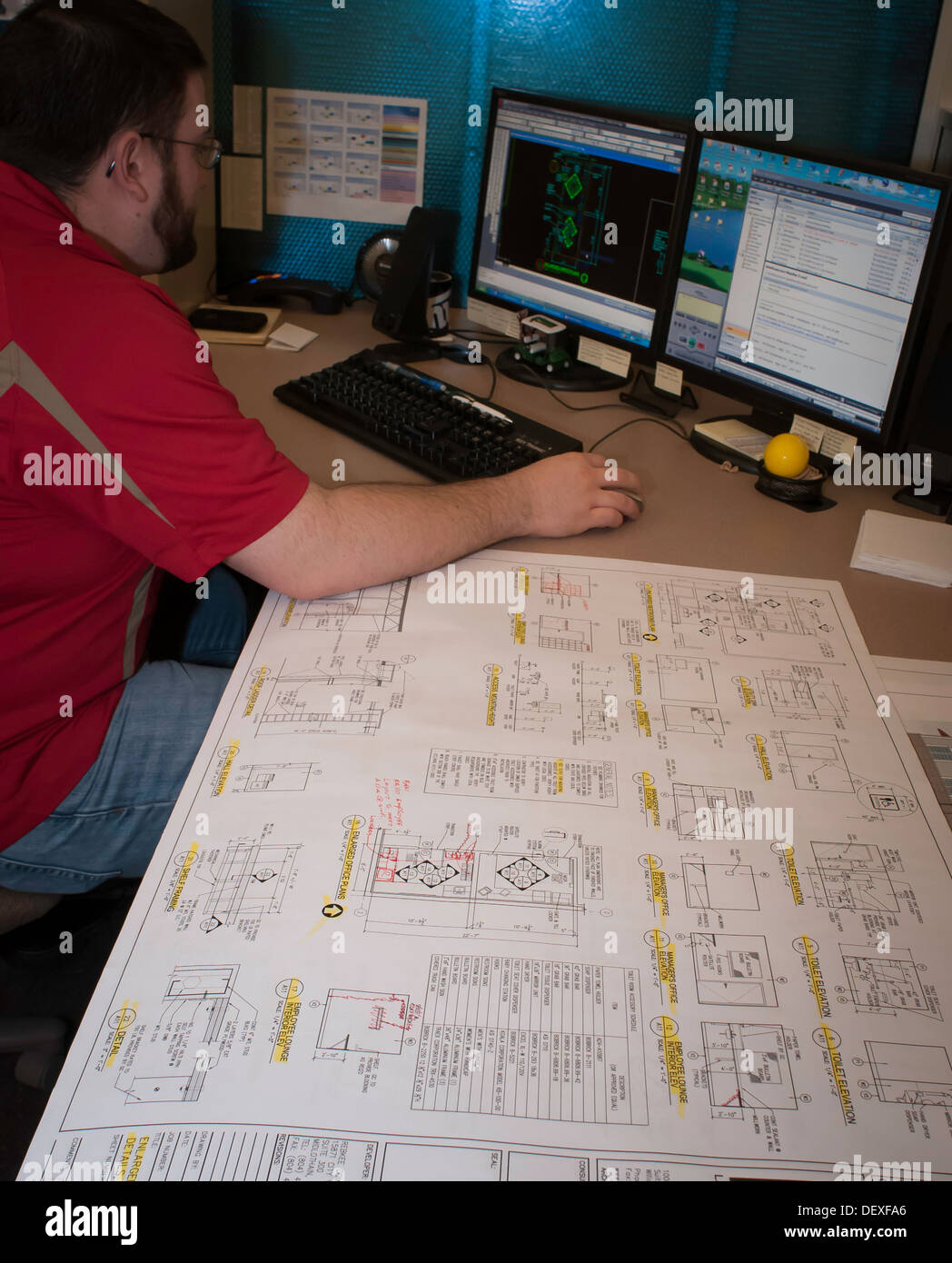 Professional engineering, construction office environment Stock Photo ...