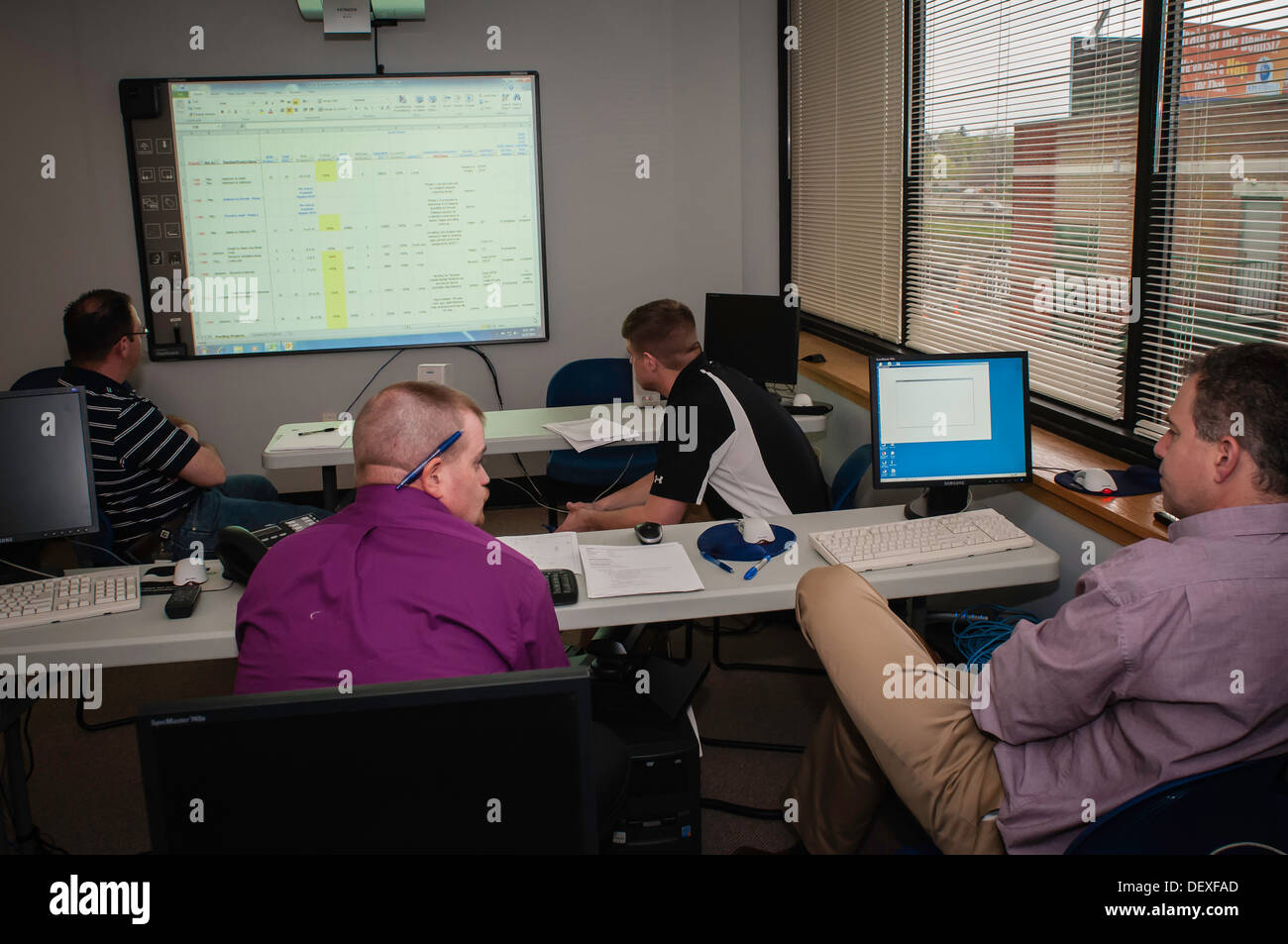 Professional engineering, construction office environment Stock Photo ...