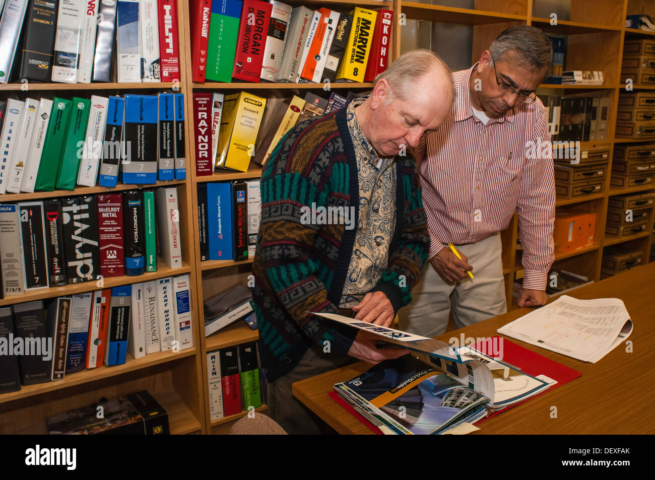 Professional engineering, construction office environment Stock Photo ...