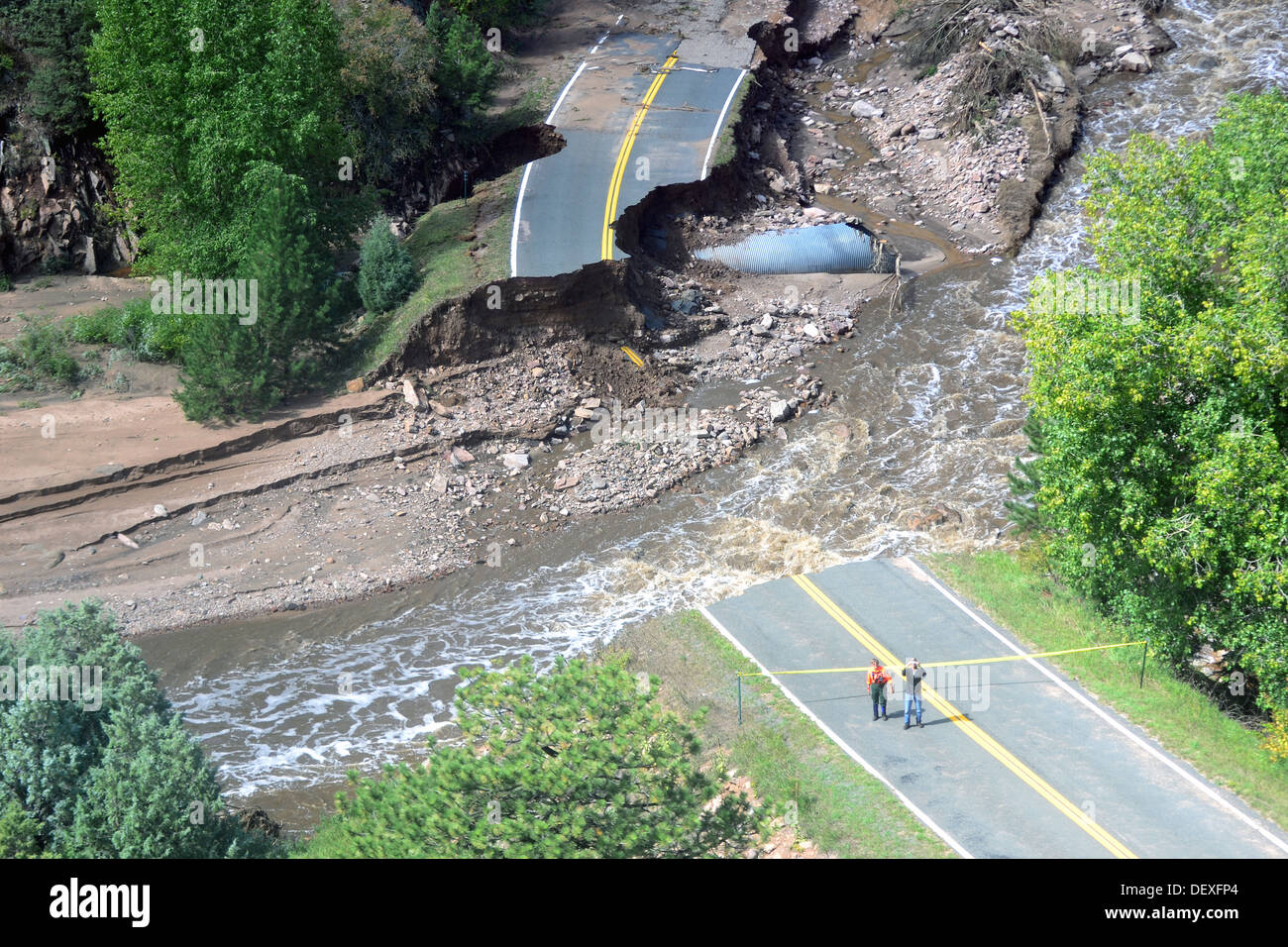 A view of state infrastructure destroyed by heavy rains, with some ...