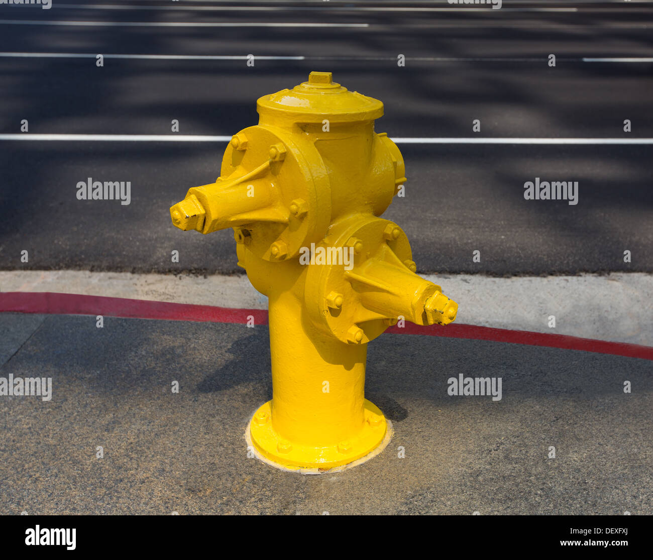 Fire hydrant yellow on downtown Los Angeles California Stock Photo - Alamy