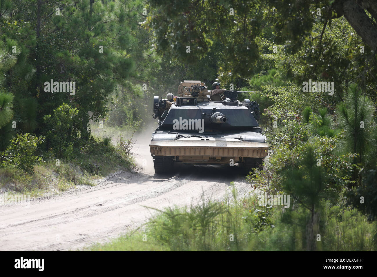 Marines with 2nd Tank Battalion, 2nd Marine Division, approach the ...