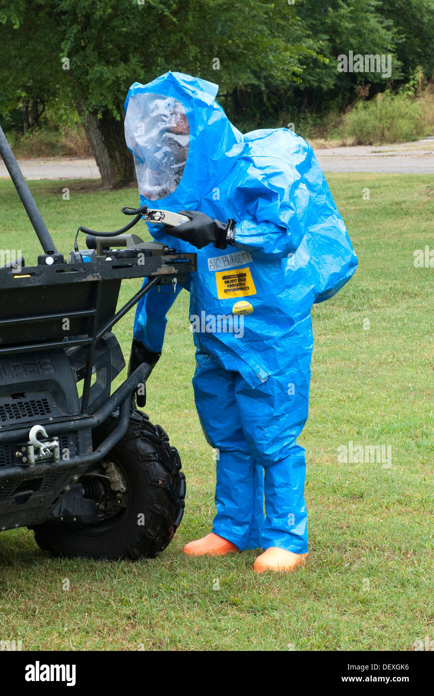 A member of the 61st Civil Support Team (CST), Arkansas National Guard ...