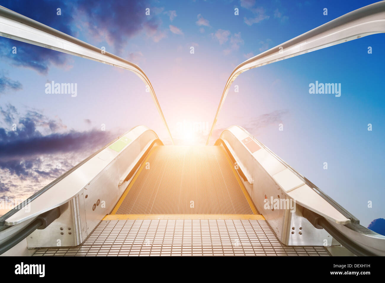 escalator to the sky, urban fantasy landscape,abstract expression Stock ...