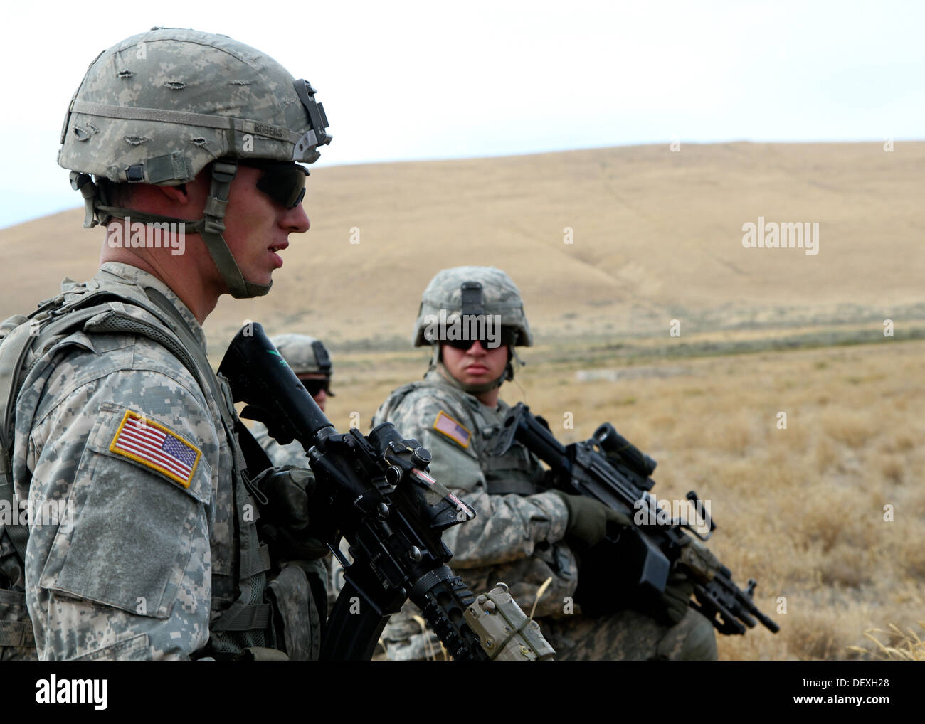 U.S. Army Pfc. William Davies, a squad automatic weapon gunner with ...