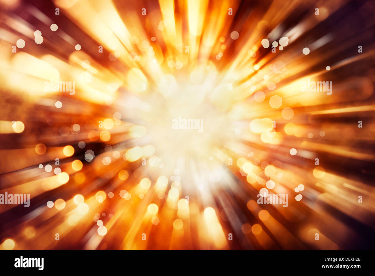 Bright blast of light in space background Stock Photo - Alamy