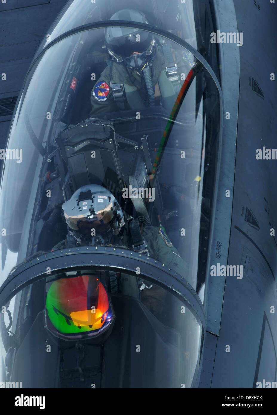 A pilot and weapons systems operator in an U.S. Air Force F-15E Strike ...