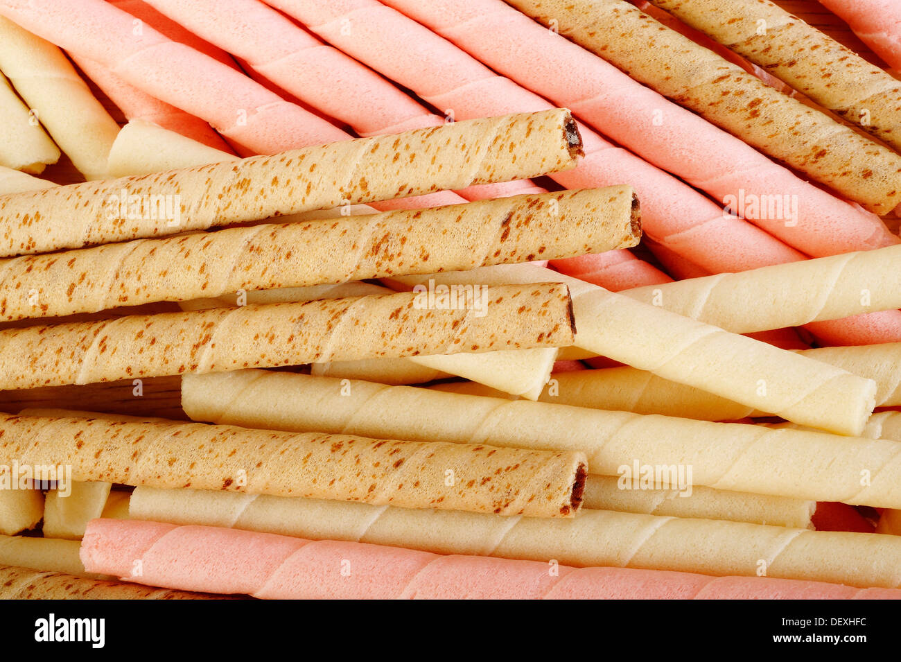 Background of waffle rolls Stock Photo - Alamy