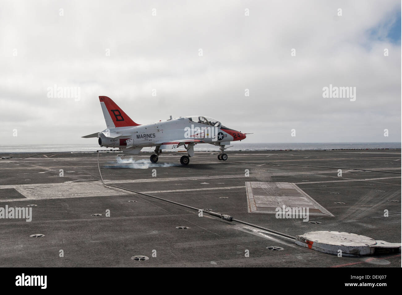 A T-45C Goshawk training aircraft from Training Wing 2 lands on the ...