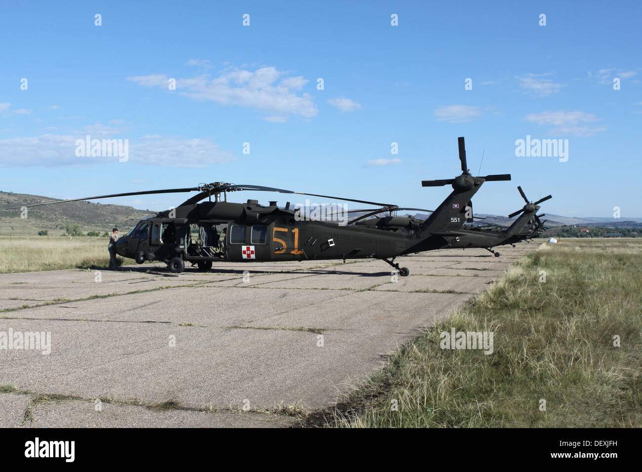 Marked and ready UH-60 Black Hawk helicopters from the Wyoming Army ...