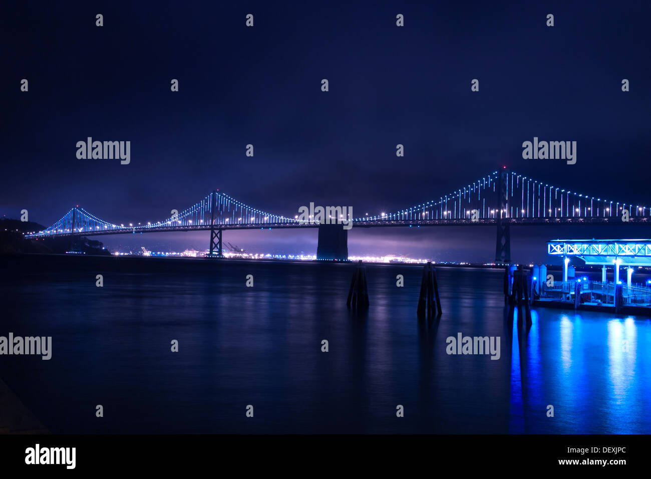 "The Bay Lights" light sculpture illuminates the Bay Bridge in San ...
