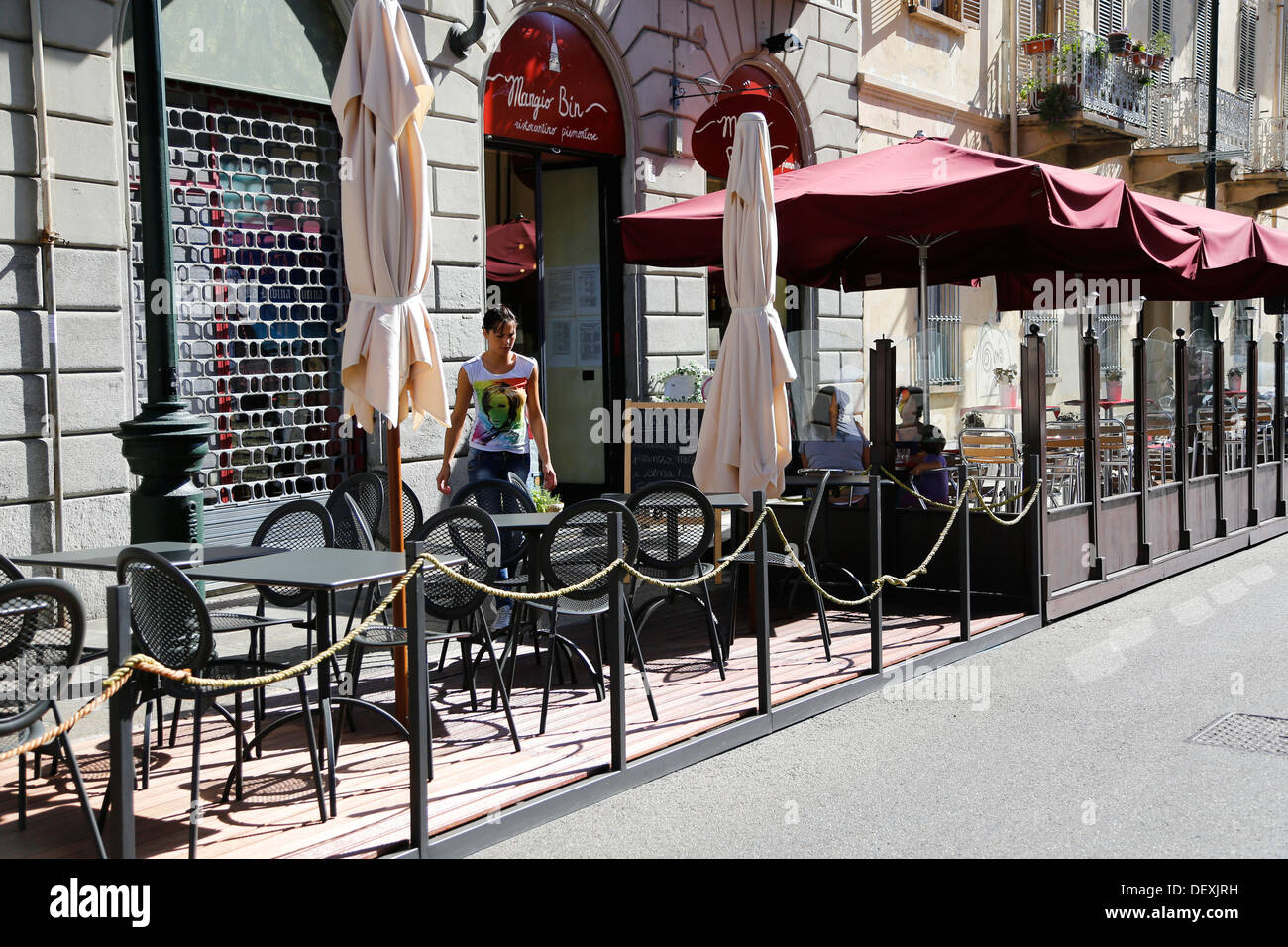 View of a bar on a street in the center of Turin Stock Photo - Alamy