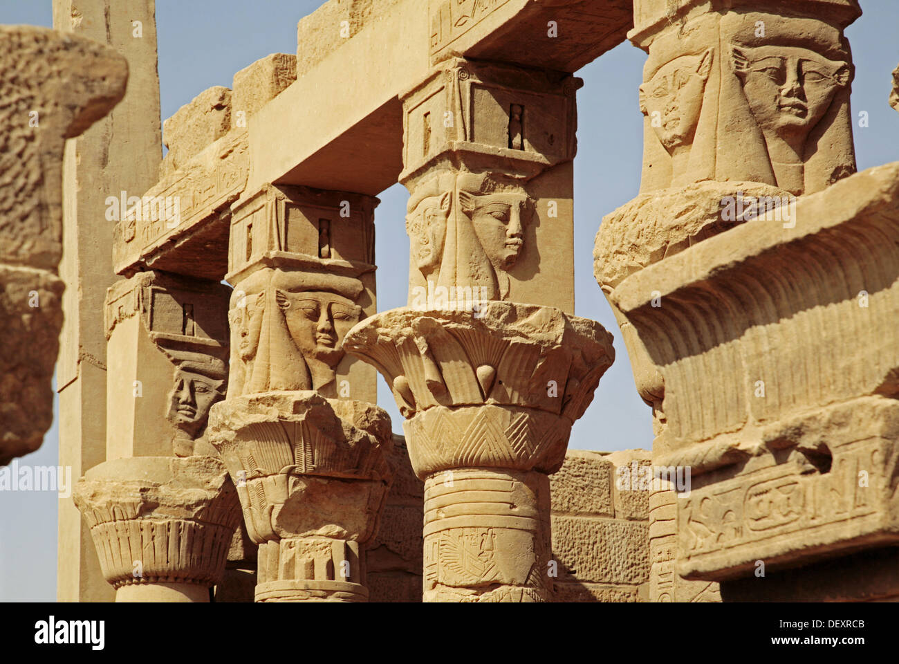 Capital With The Head Of Hathor High Resolution Stock Photography and ...