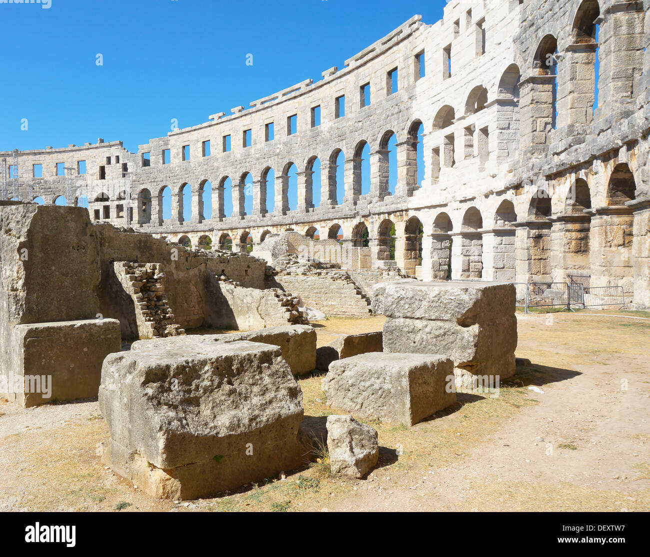 the old amphitheatre, coliseum in Pula - Croatia Stock Photo - Alamy