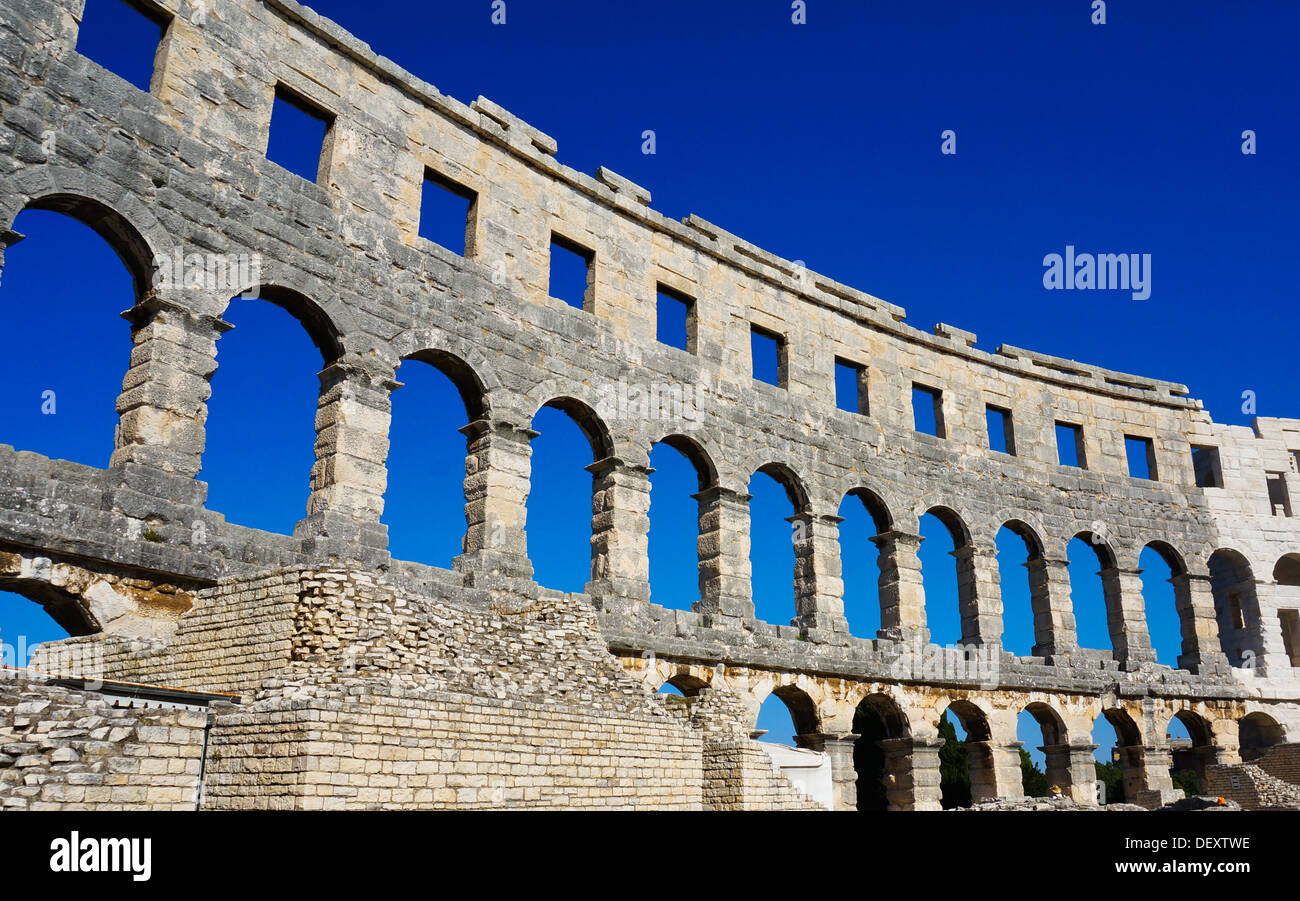 the old amphitheatre, coliseum in Pula - Croatia Stock Photo - Alamy
