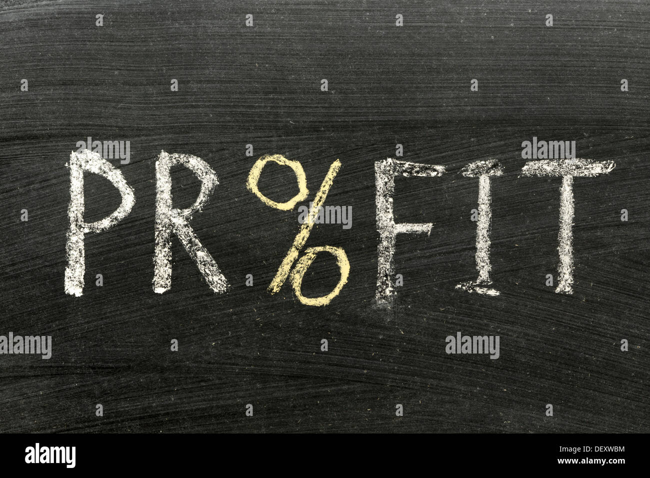 profit word handwritten on school blackboard with % sign Stock Photo ...