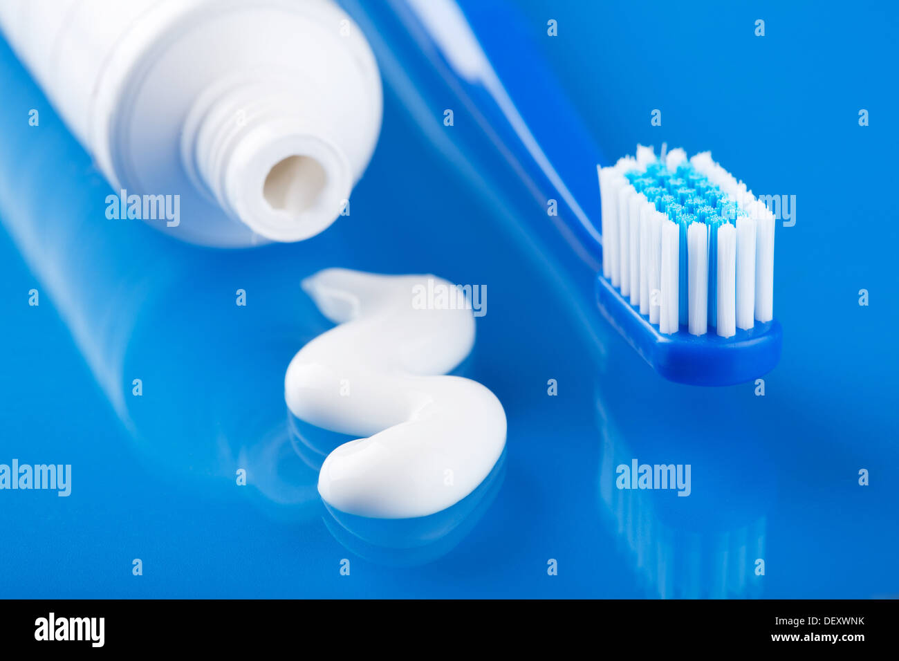 toothbrush and paste Stock Photo - Alamy