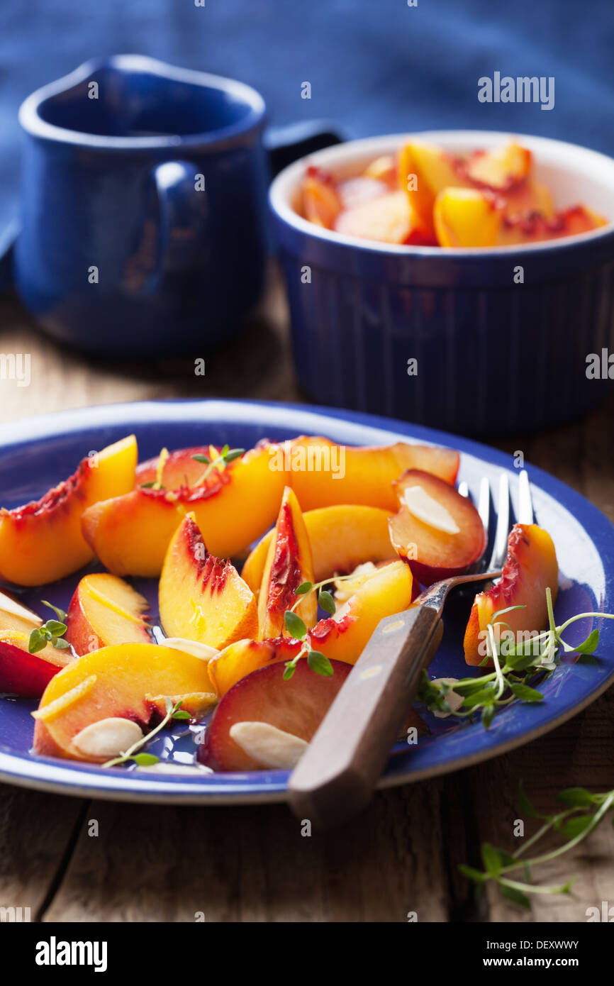 nectarines and plums in syrup Stock Photo - Alamy