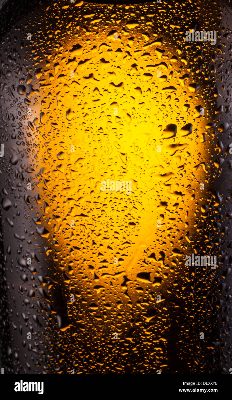 Сlose shot of drops on a bottle beer Stock Photo - Alamy