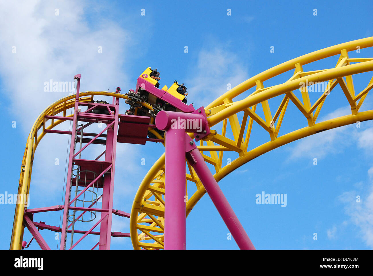 Colorful entertainment rollercoaster at Southend-on-Sea Stock Photo - Alamy