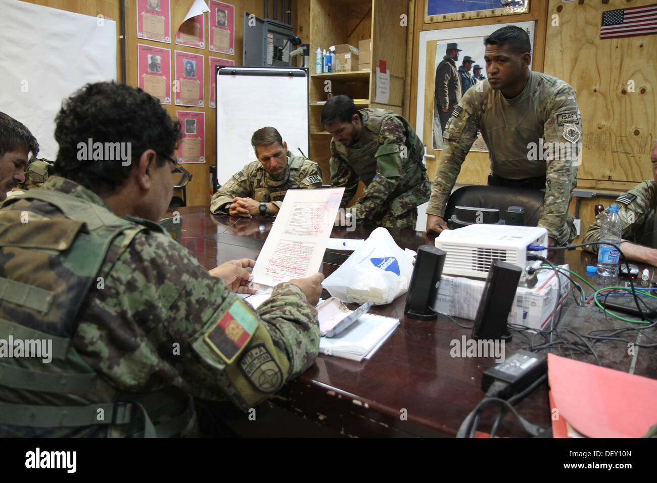 Two Afghan National Army soldiers of the 4th Infantry Brigade, 203rd ...