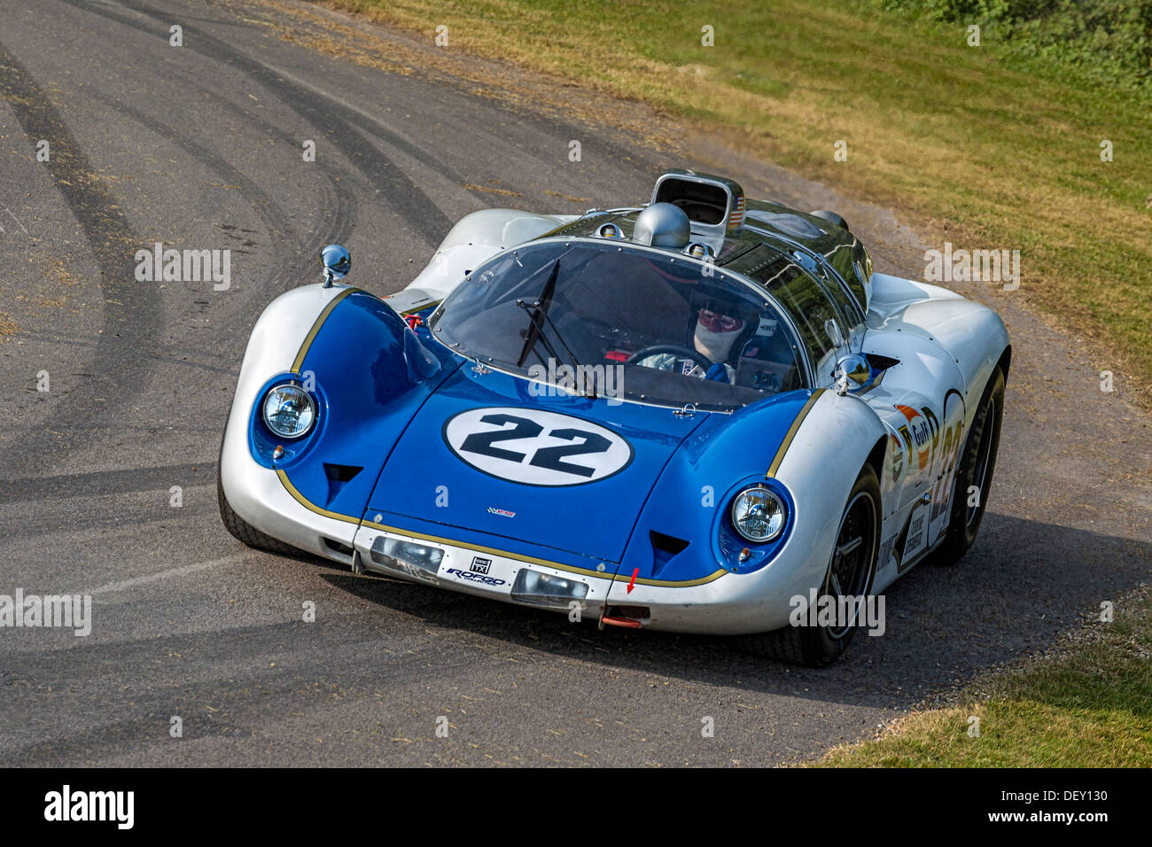 1968 Howmet TX gas turbine car with driver John Bright at the 2013 ...