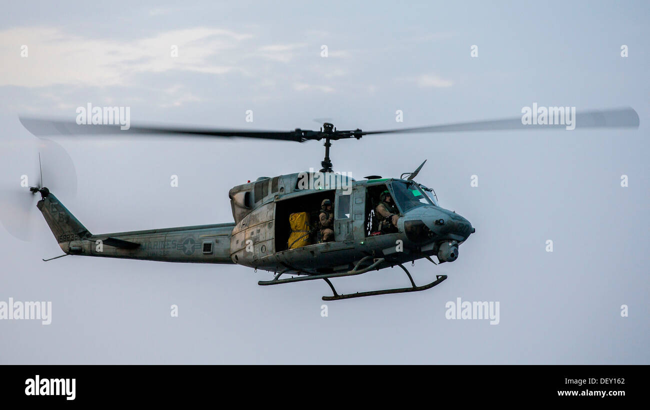 A UH-1N Huey assigned to Marine Medium Tiltrotor Squadron (VMM) 266 ...