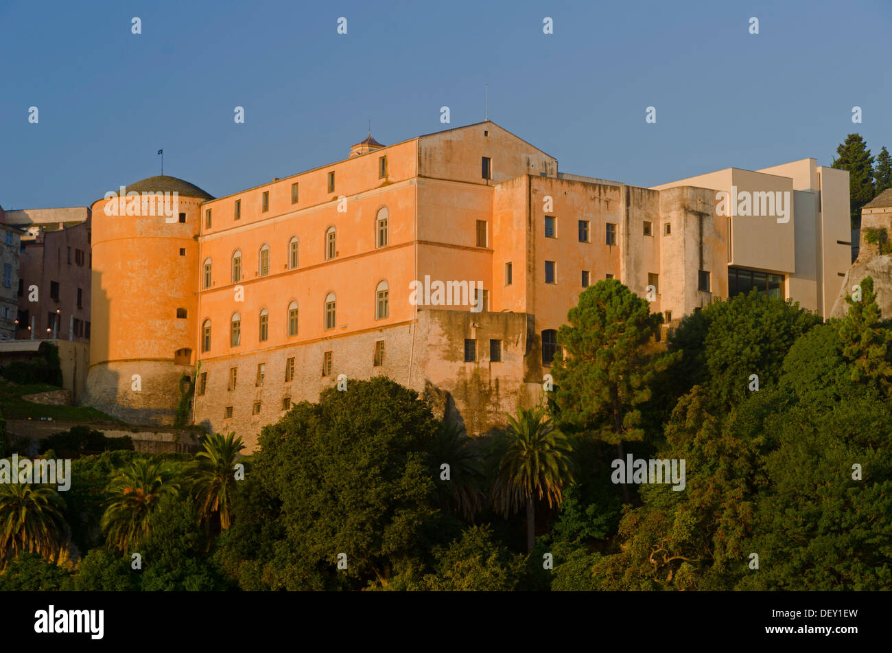The fortress of Bastia, La Citadelle, illuminated by soft morning light ...