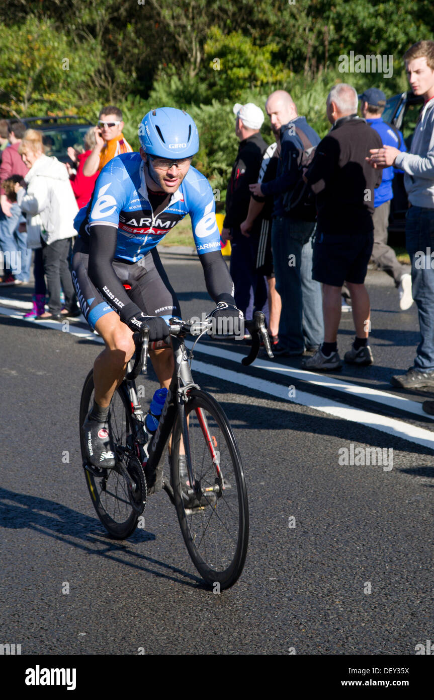 Tour of Britain cycle race 2013, Caerphilly Mountain, Wales Stock Photo ...