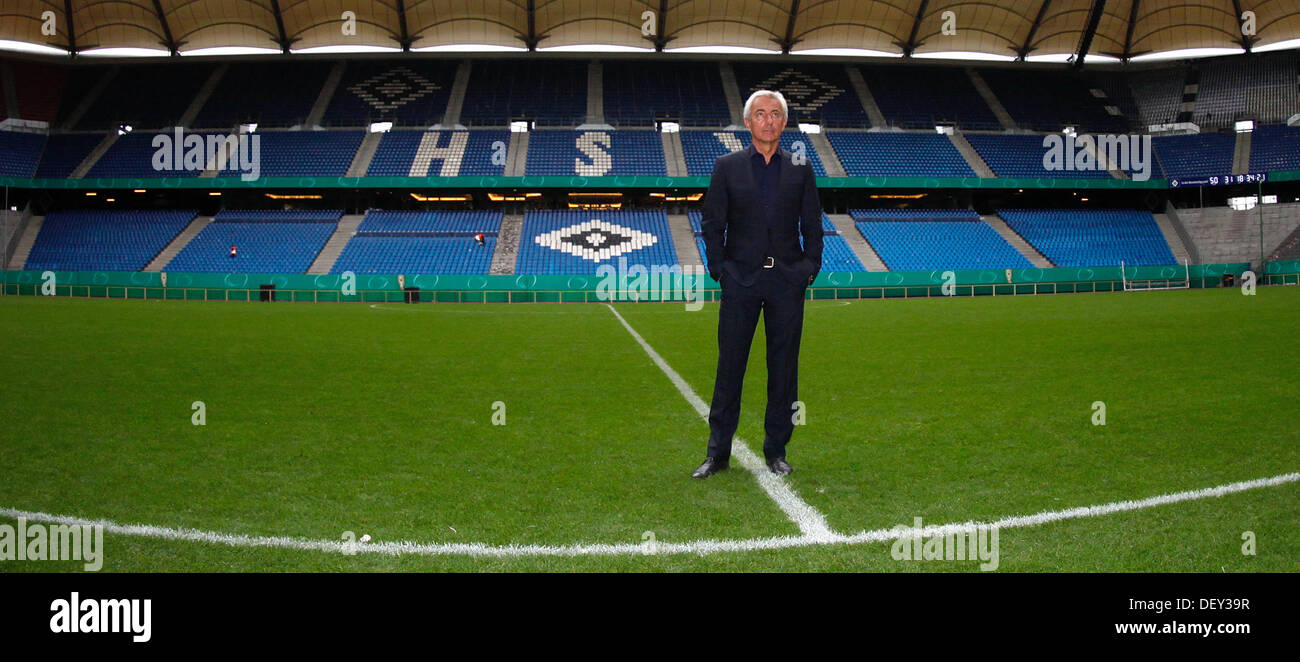 Dutch soccer coach Bert van Marwijk stands on the pitch during a press ...