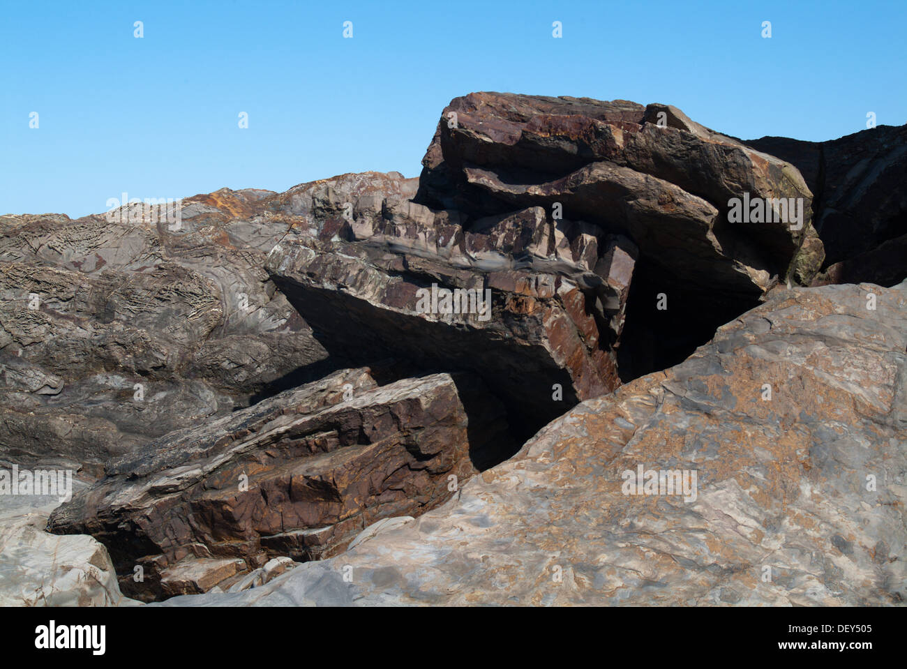 Rock Structures Devon Stock Photo - Alamy