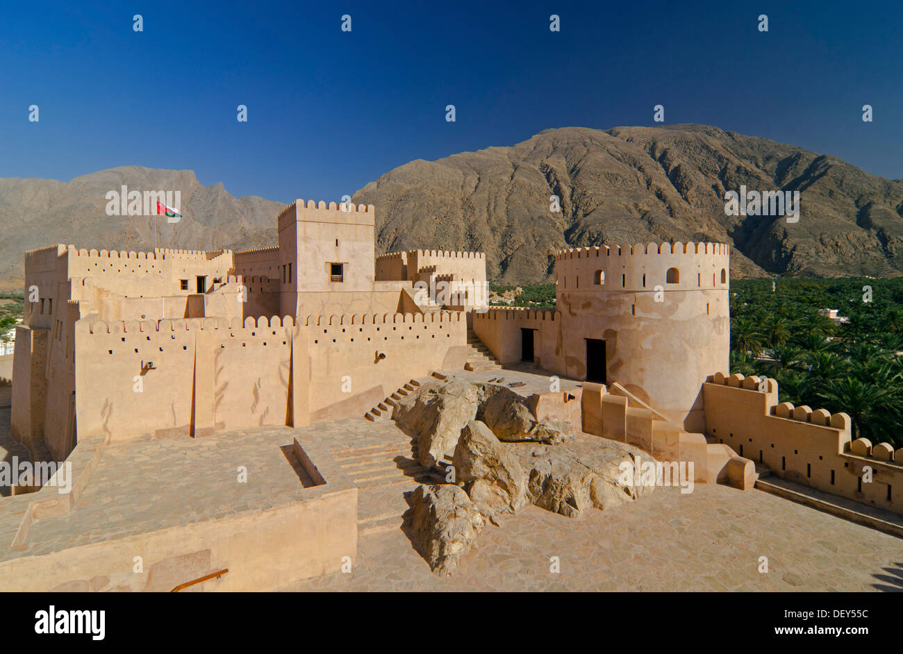 Nakhal Fort or Nakhl Fort, Nakhal, Al Batinah, Oman Stock Photo - Alamy