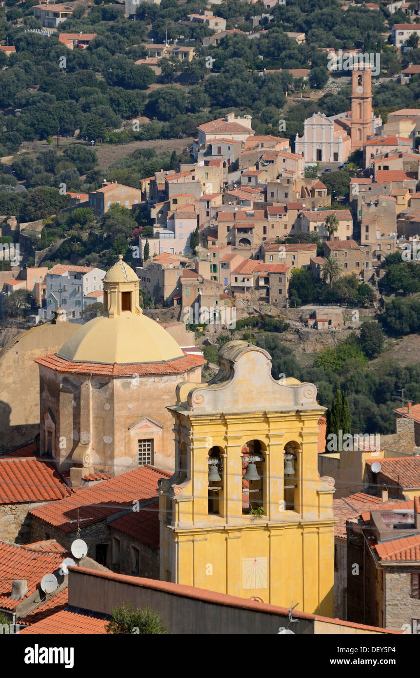 The colorful facades of Cateri with its roofs, churches and towers ...