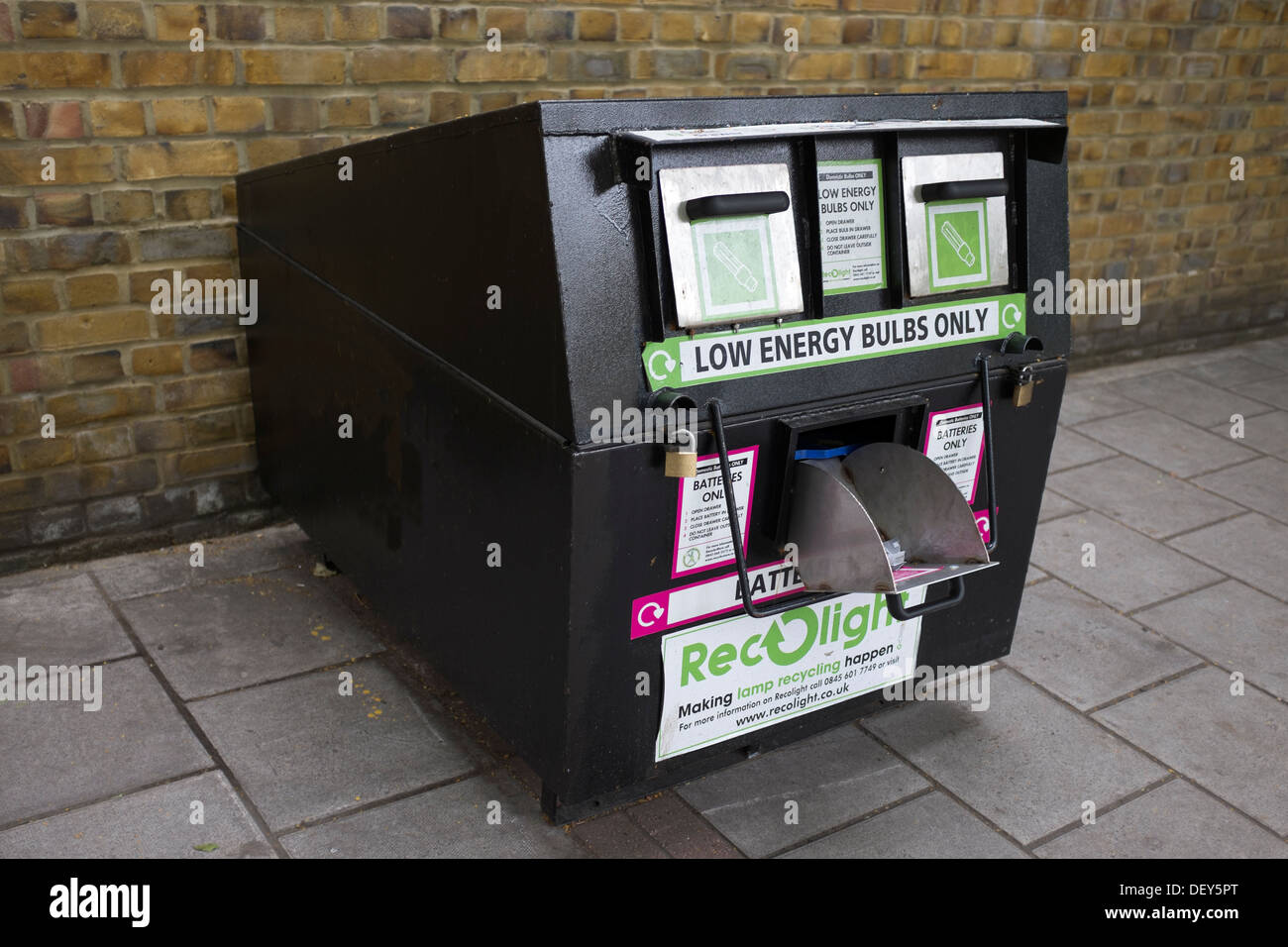 Low Energy Bulb Recycling Bin Stock Photo - Alamy