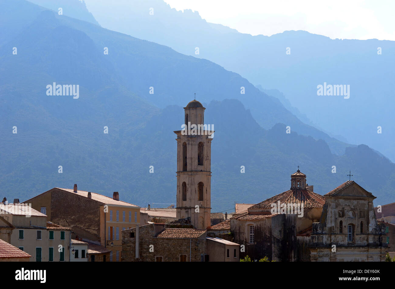 The village of Montemaggiore dominated by the tower of its church in ...