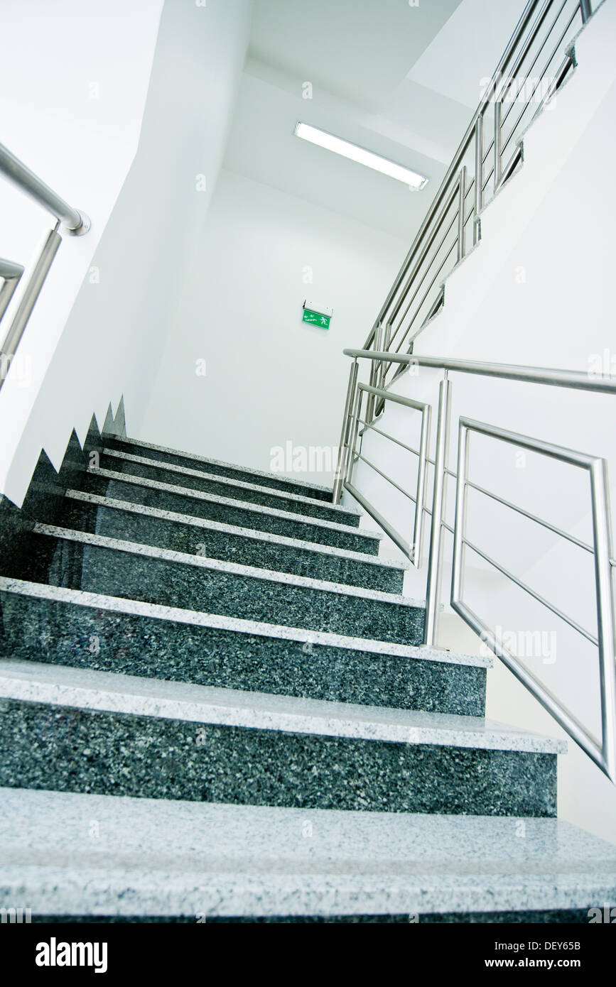 staircase - emergency exit in office building Stock Photo - Alamy
