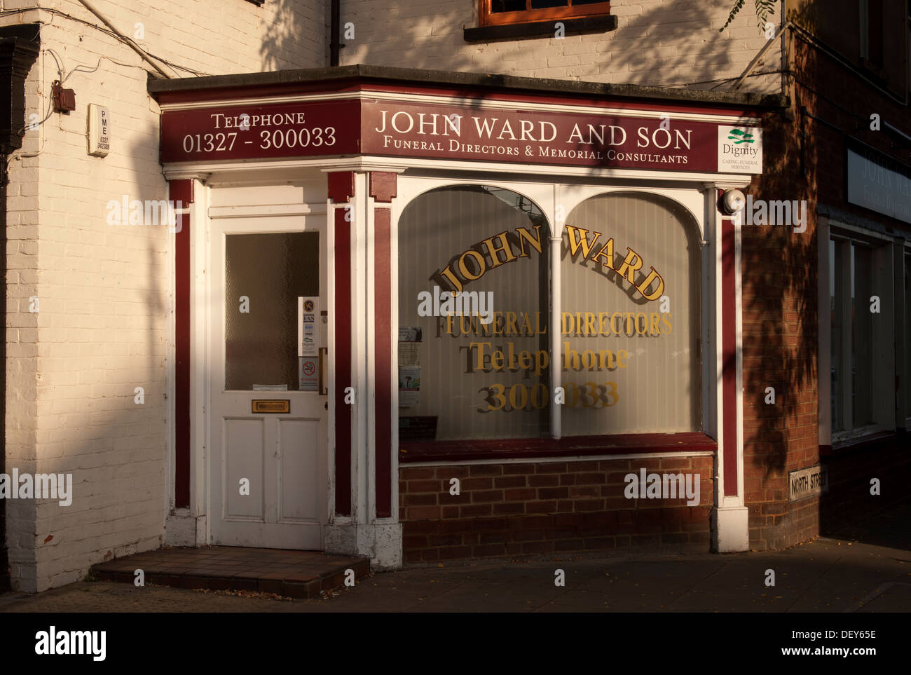 An undertakers shop, Daventry, Northamptonshire, England, UK Stock ...