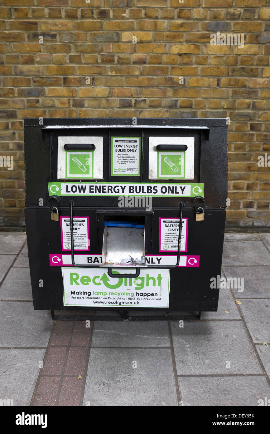 Low Energy Bulb Recycling Bin Stock Photo - Alamy