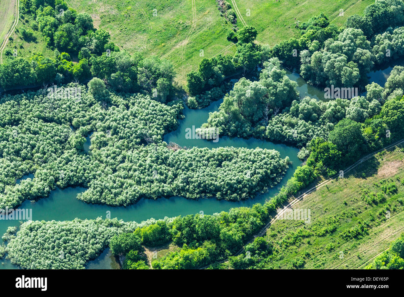 Aerial view curve river over hi-res stock photography and images - Alamy
