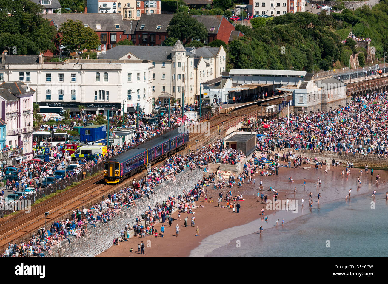 Dawlish,Devon,England. August 24th 2013. Dawlish railway station, town ...