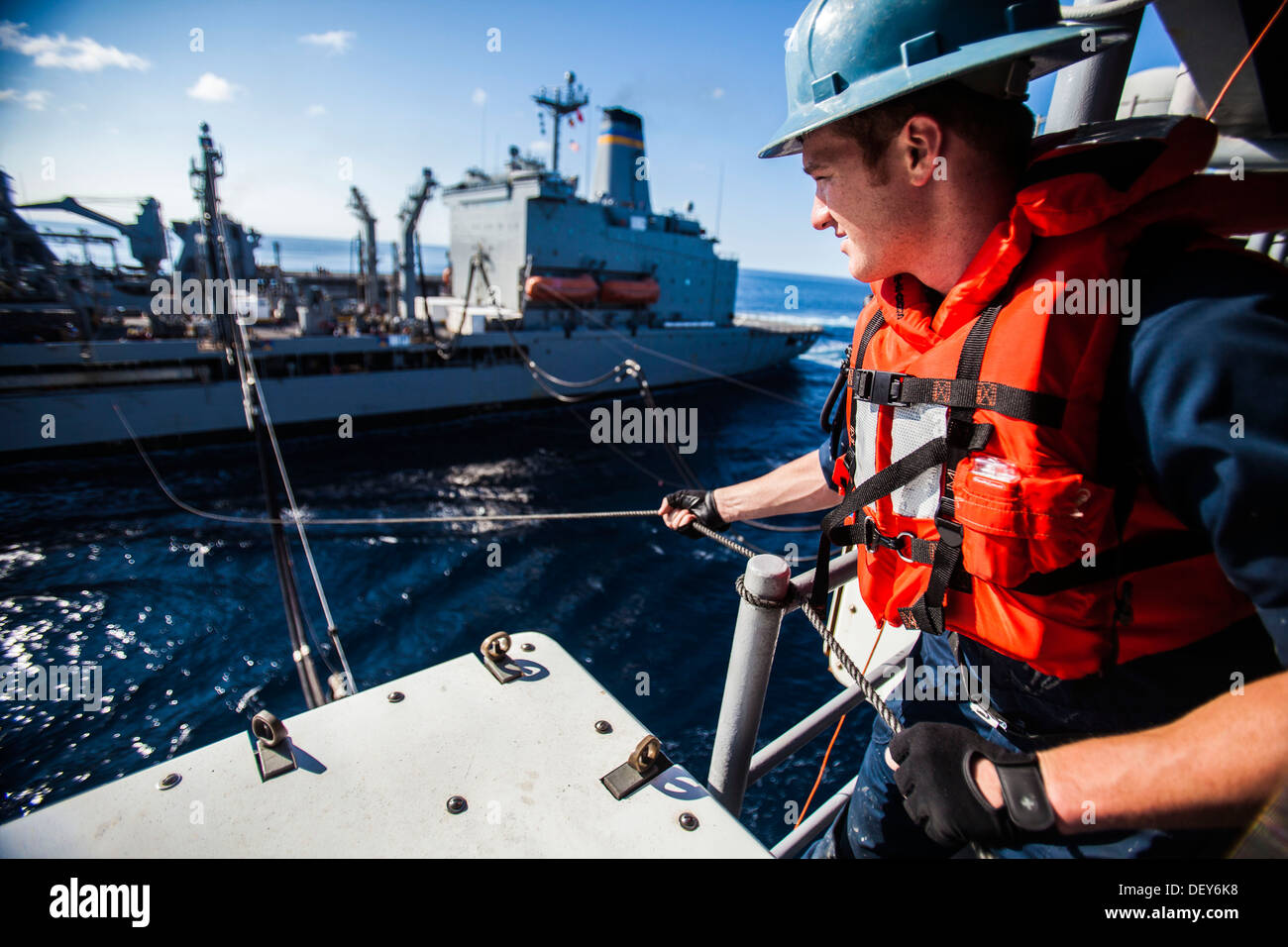 U.S. Navy Seaman Apprentice Jaren Cornwall, USS Bataan (LHD 5) deck ...