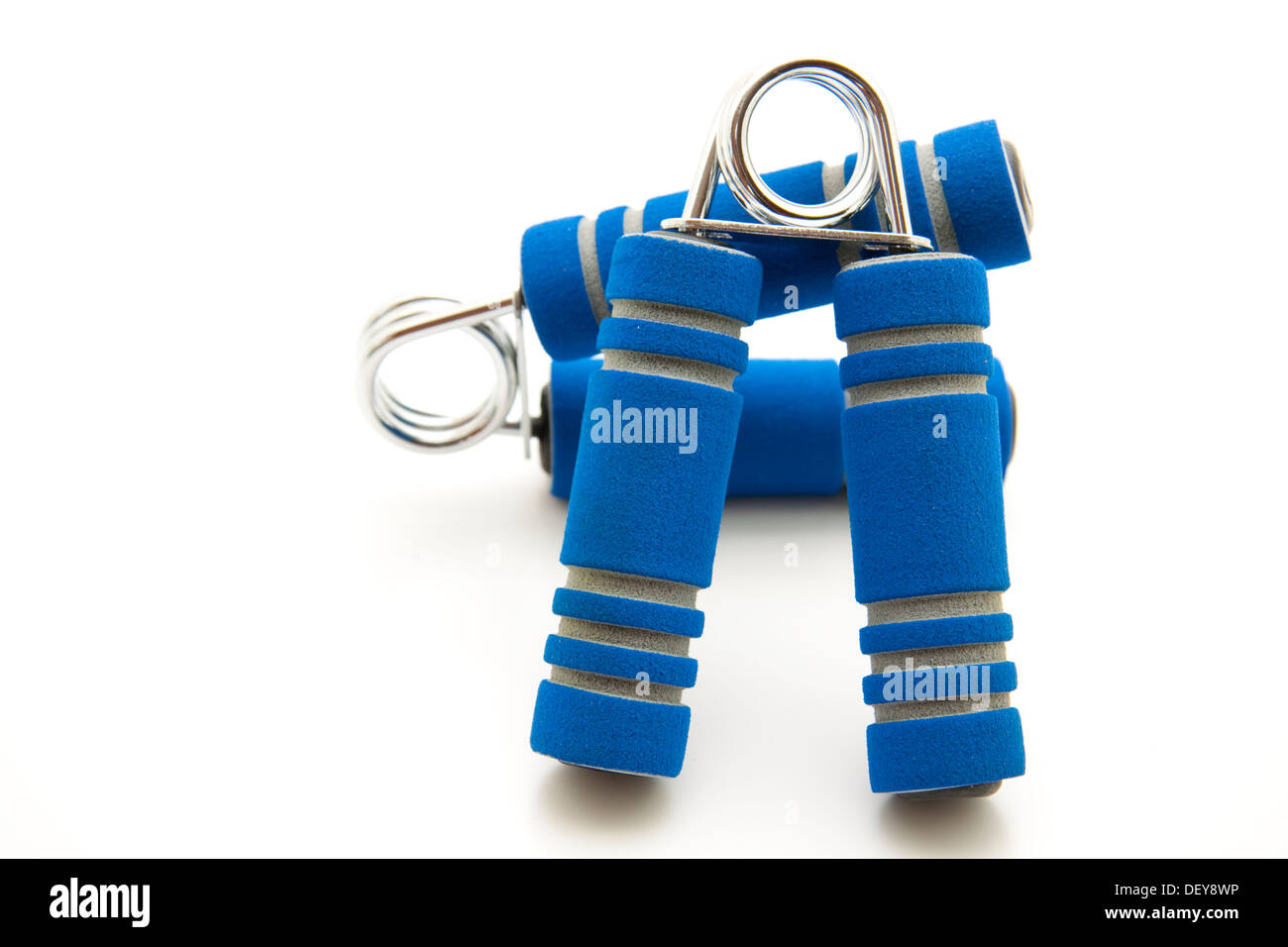 Blue Finger Dumbbell Stock Photo - Alamy