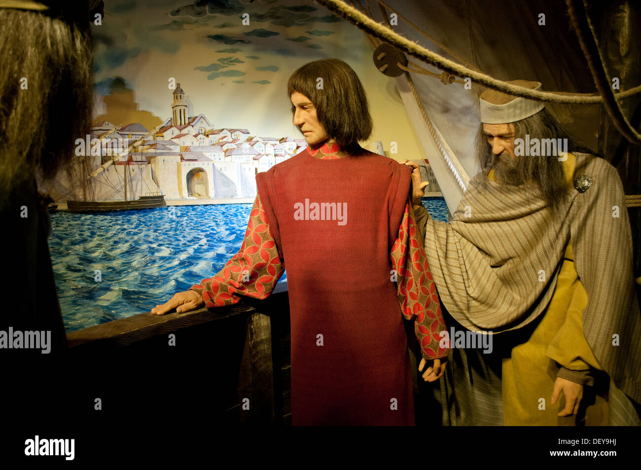 Marco Polo Museum with scenes from his life, Korcula, Croatia Stock ...