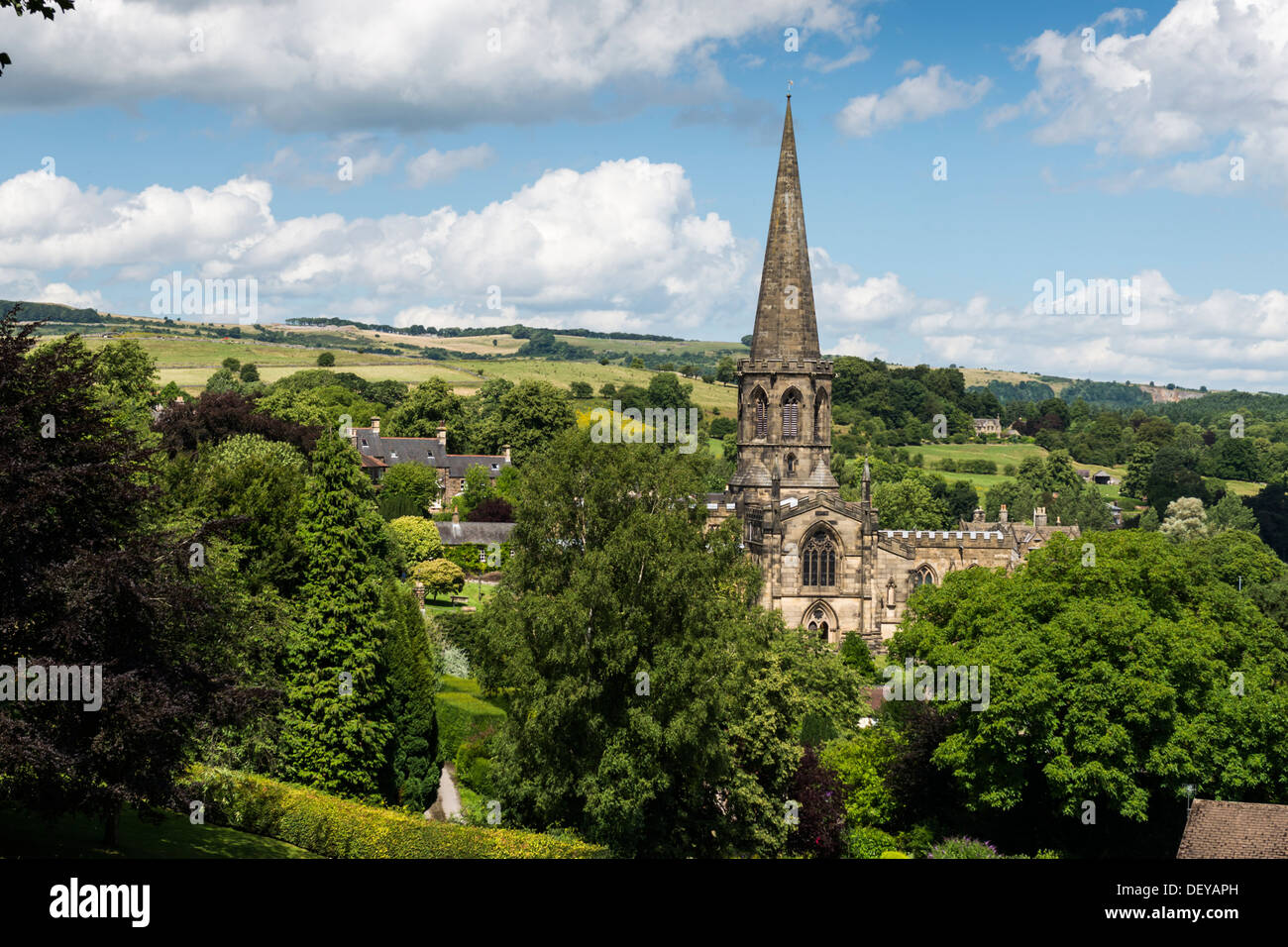 Bakewell Parish Church in the Peak District Derbyshire countryside ...