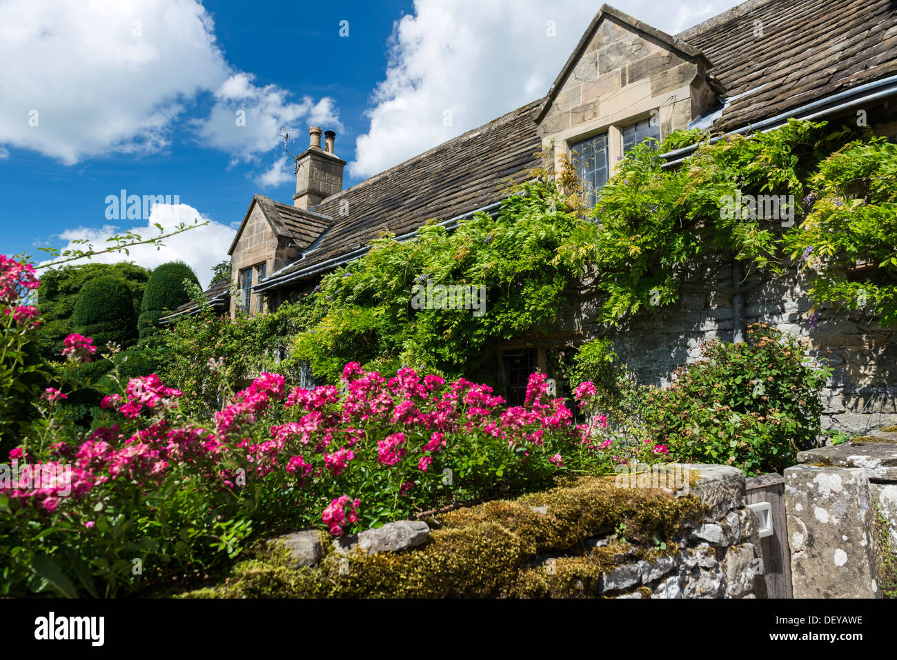 Medieval Manor House Haddon Hall and grounds near Bakewell in the Peak ...