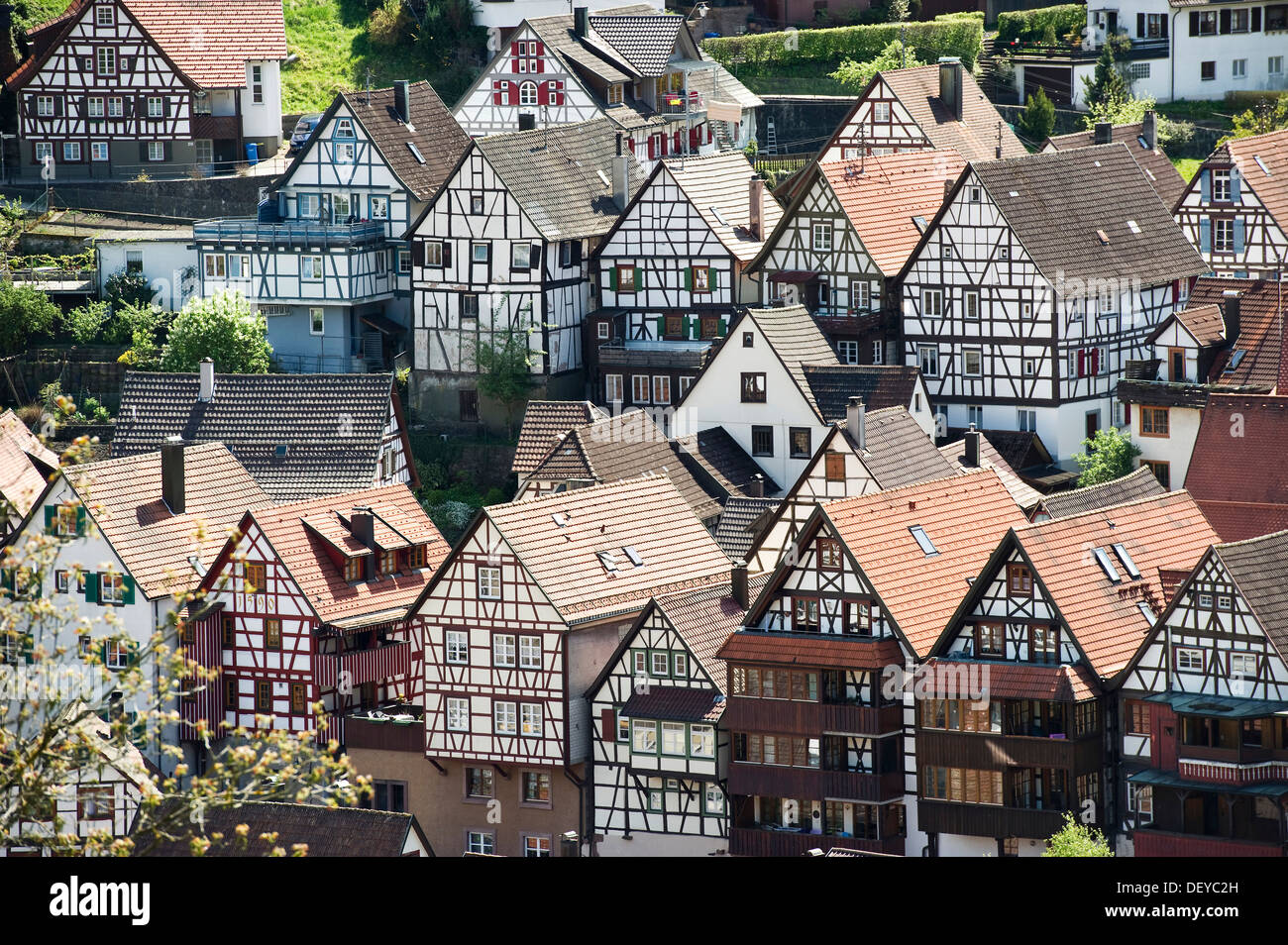 Half-timbered houses, Schiltach, Black Forest, Baden-Wuerttemberg Stock ...