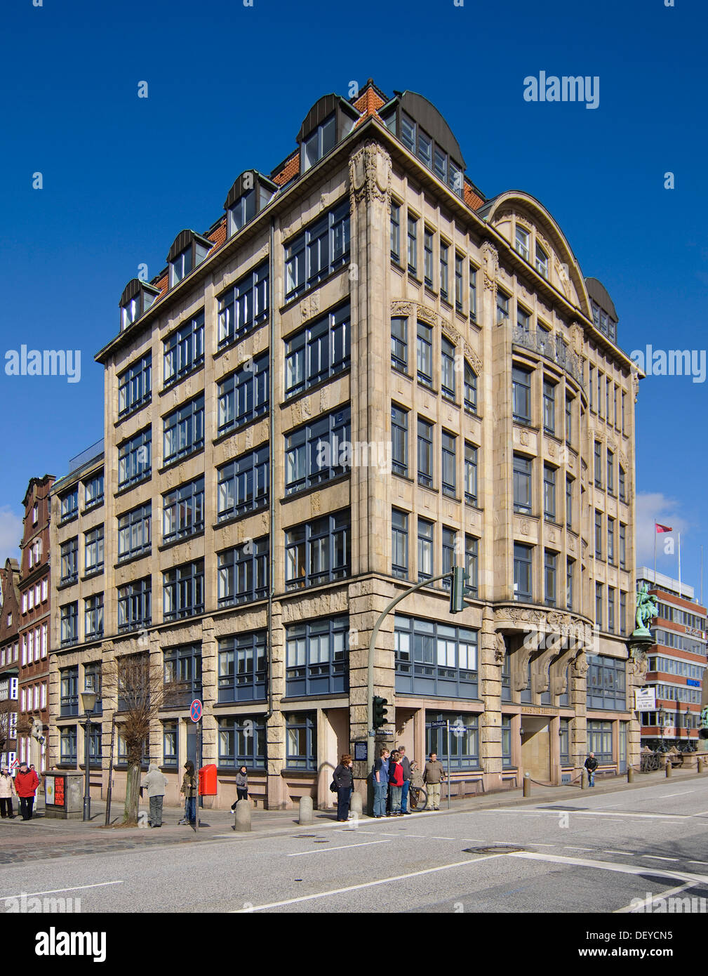 Haus der Seefahrt building at the mouth of the Alster River called ...