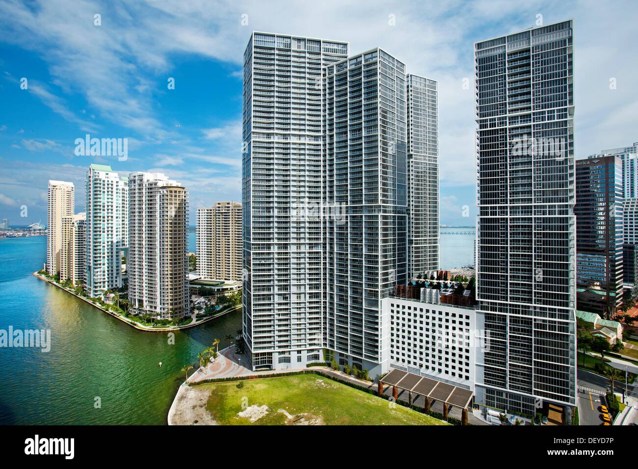 Brickell Island and Downtown skyline, Miami, Florida, USA Stock Photo ...