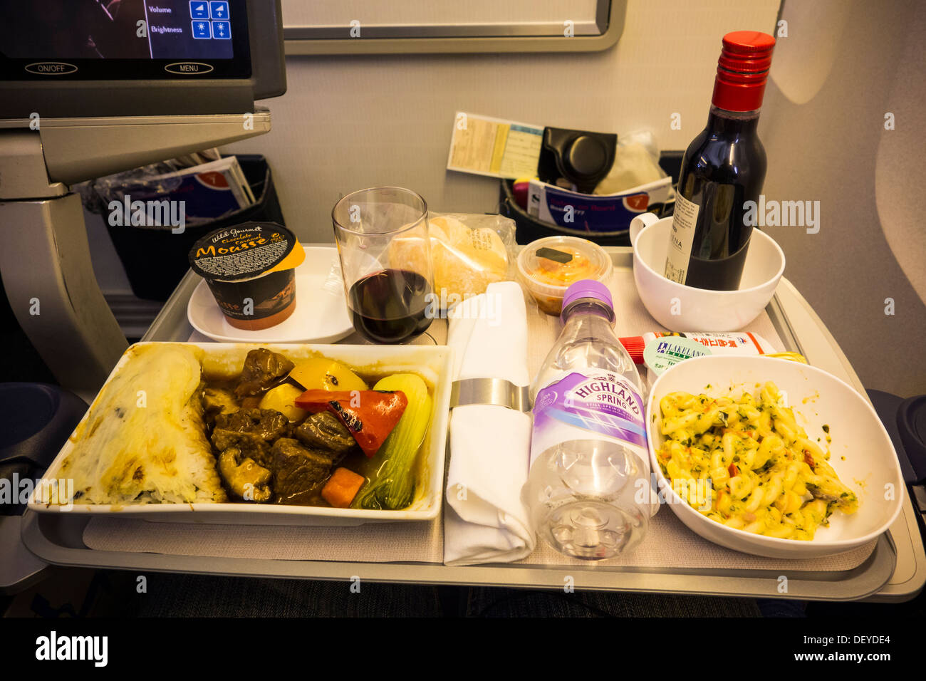 Airline in-flight meal Stock Photo - Alamy
